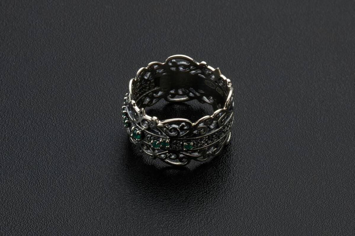 Купить серебряное кольцо «Пояс Богородицы» артикул b_ko_387_fianit_gr_1 ...